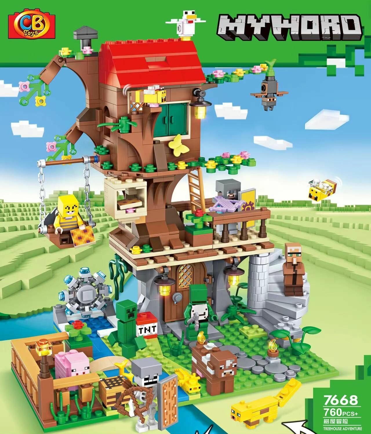 Конструктор Chaobao Майнкрафт / Minecraft My World совместим с конструкторами лего (760 деталей, пакет) 7668