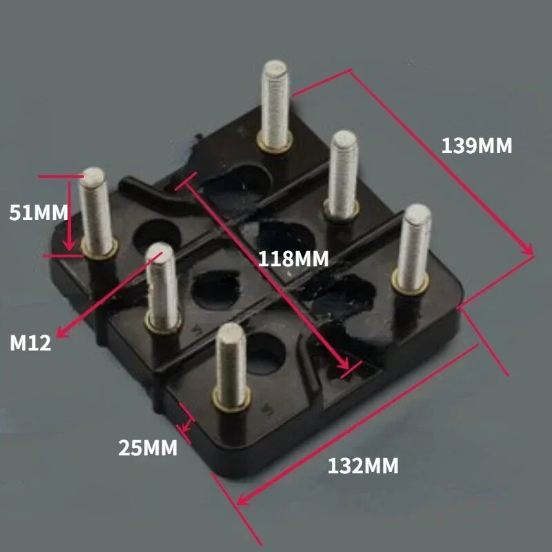 Клеммник трехфазный M12, 132x139mm, Цвет: G