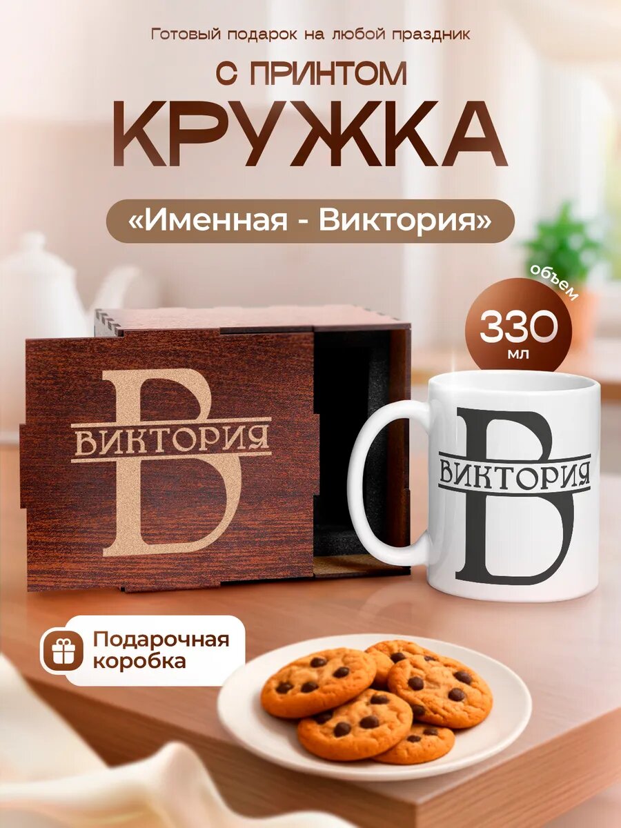 Кружка для чая и кофе с принтом Виктория