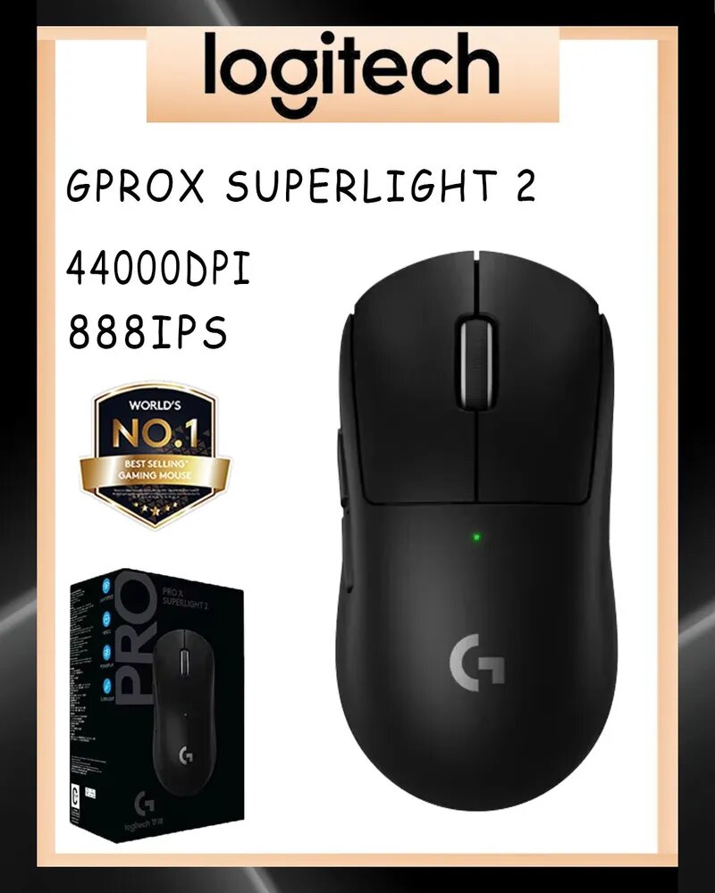 Logitech G Игровая мышь беспроводная, черный