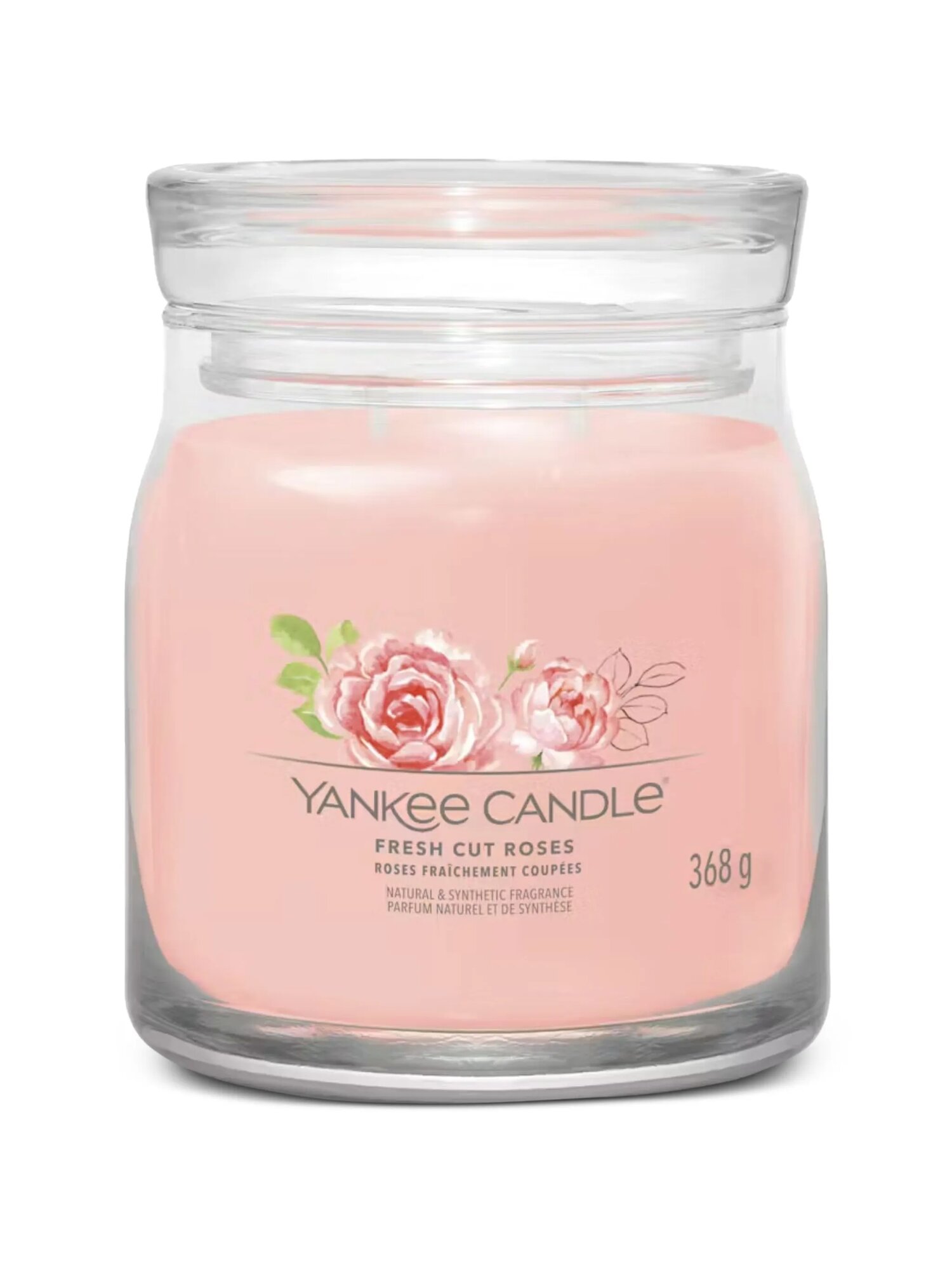 Свеча Fresh Cut Roses среднего размера, OneSize , Pink
