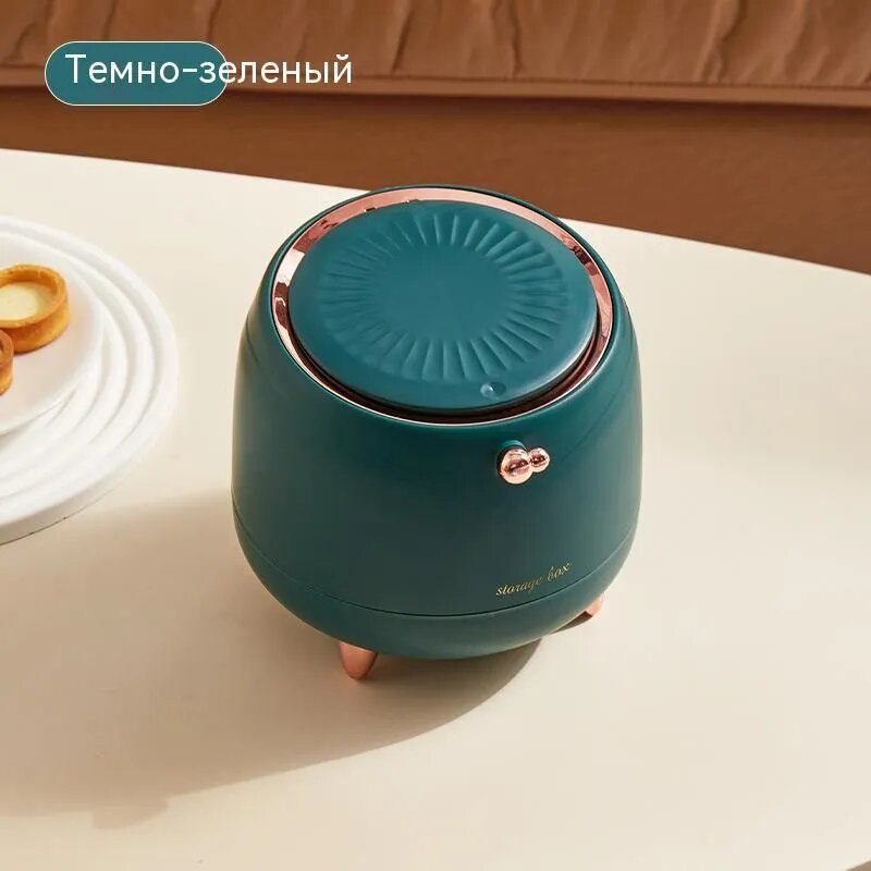 Мусорный бак Home-style, 1.5 л, темно-зеленый, овальный, настольный, 1 шт