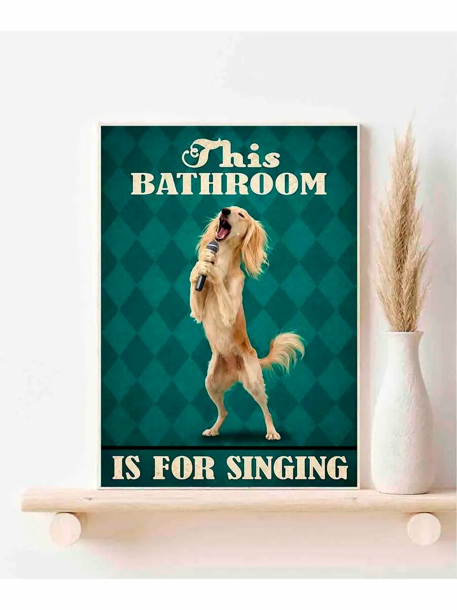 Салюки, This Bathroom is For Singing, Плакат 30x42см