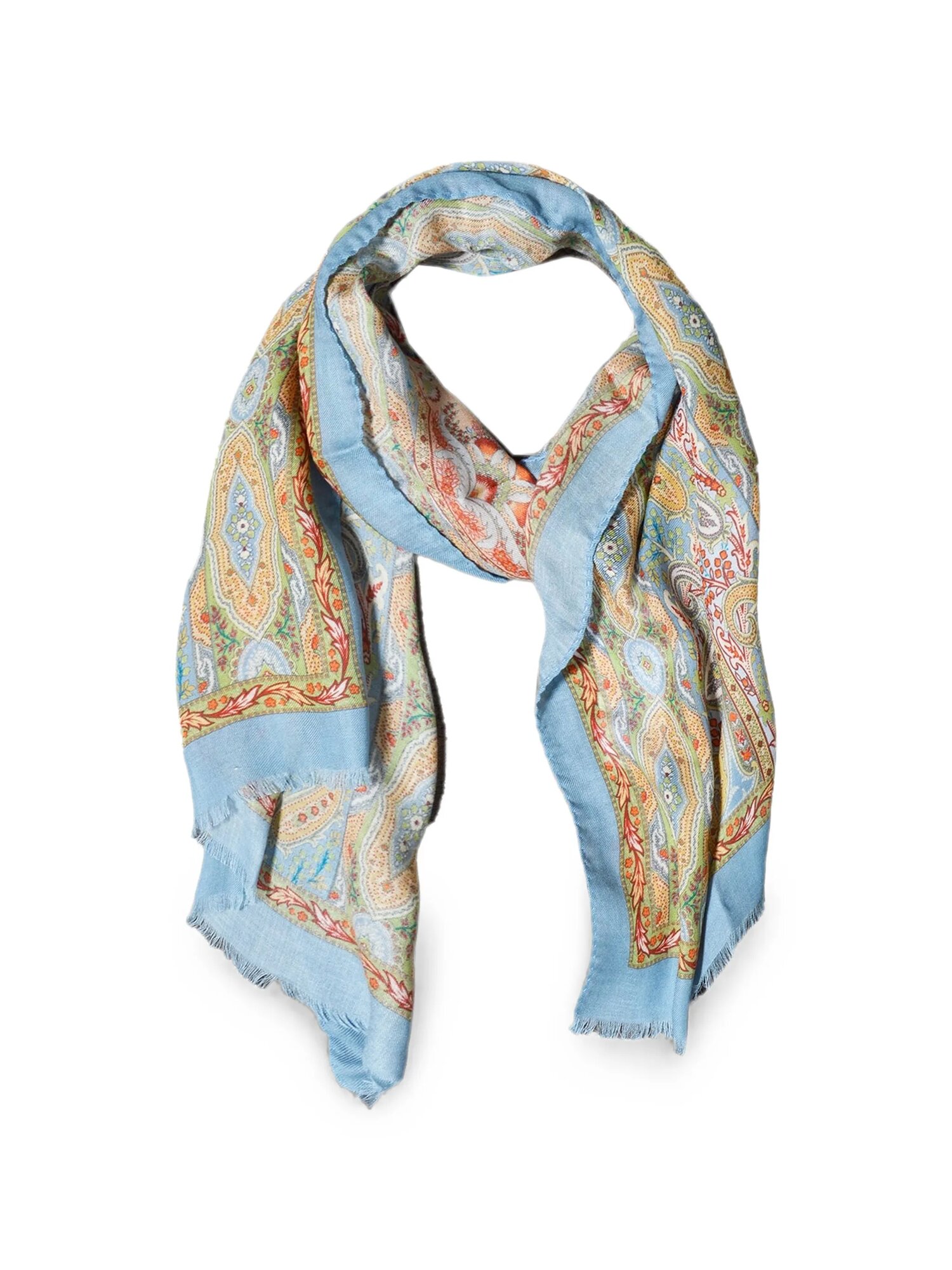 Шарф ETRO Paisley-print frayed scarf для девочек