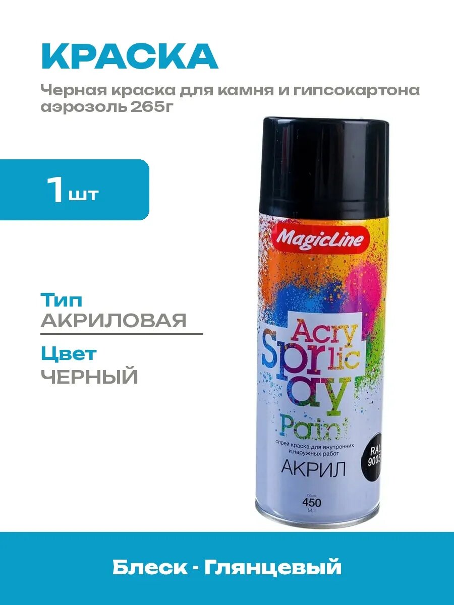 Атмосферостойкая эмаль черная аэрозоль для наружных работ