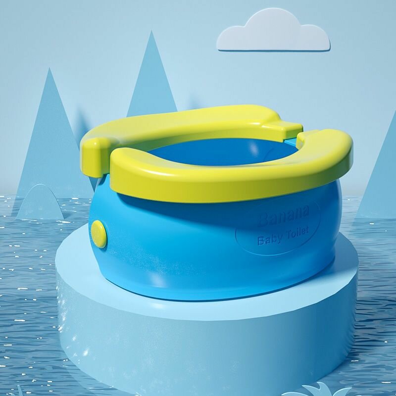 Детский складной горшок для путешествий Banana Baby Toilet, синий, с 20 мешками и чехлом, пластик