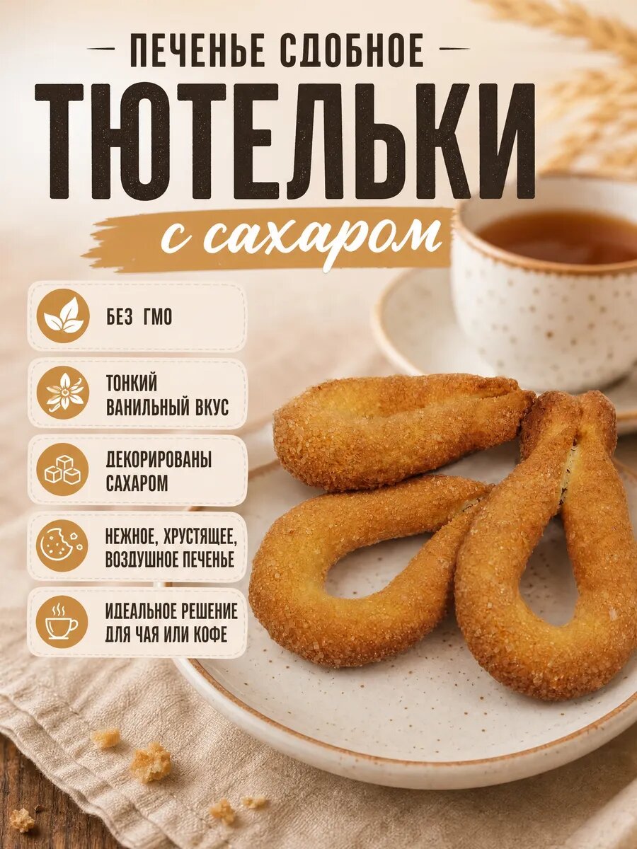 Печенье сдобное "Тютельки" с сахаром,600гр