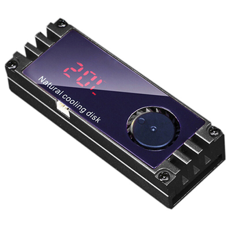 M2 SSD радиатор охлаждения температуры OLED цифровой дисплей M.2 2280 NVME твердотельный жесткий диск радиатор теплоотвод черный-ROMIKY