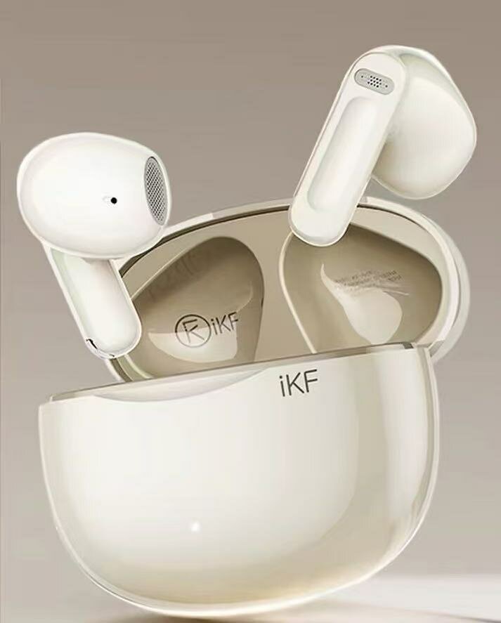 Беспроводные наушники iKF Air01 с Bluetooth, сверхдлительное время работы, светло-бежевый