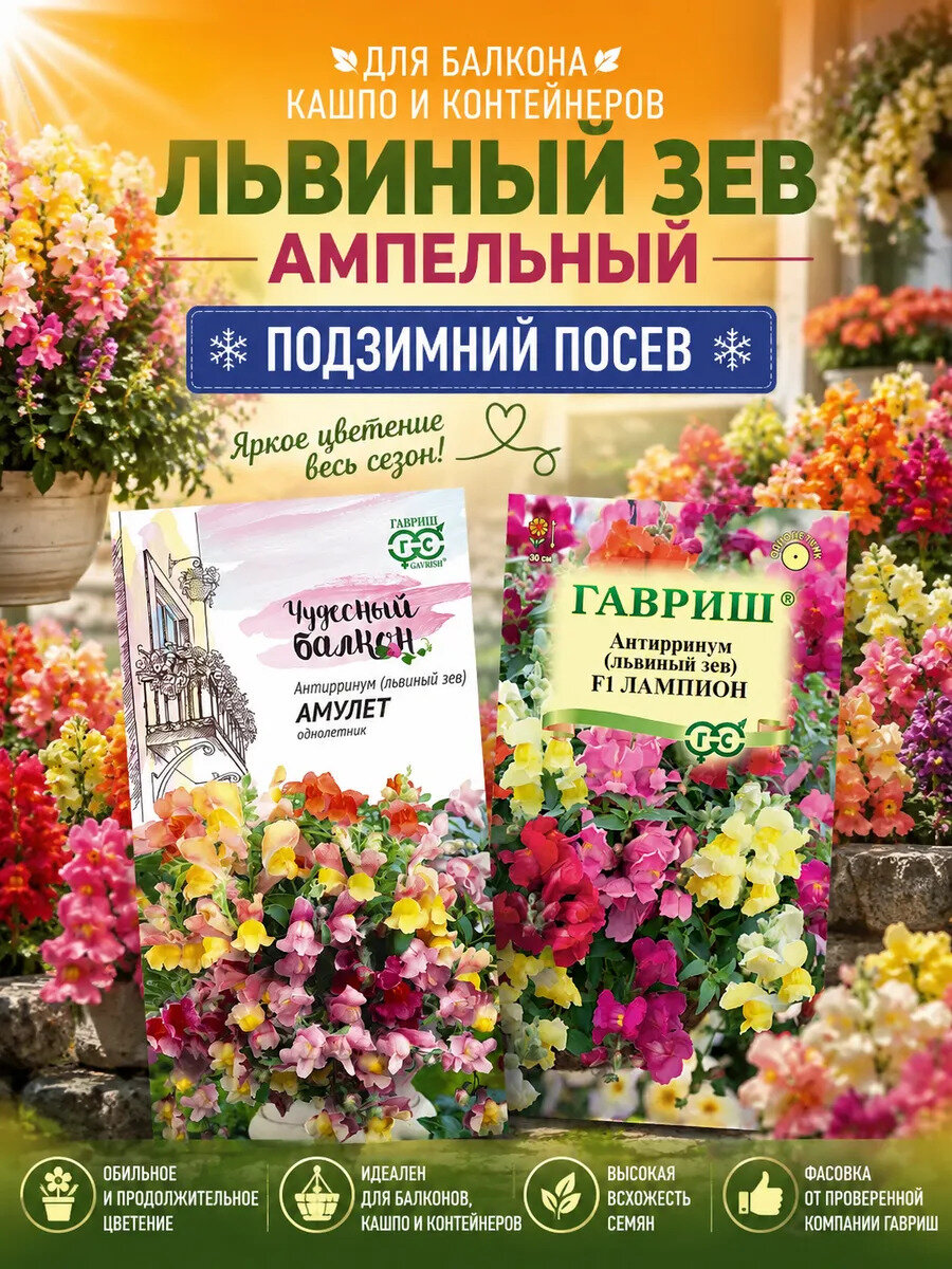 Львиный зев ампельный Амулет Лампион семена 2 пакета