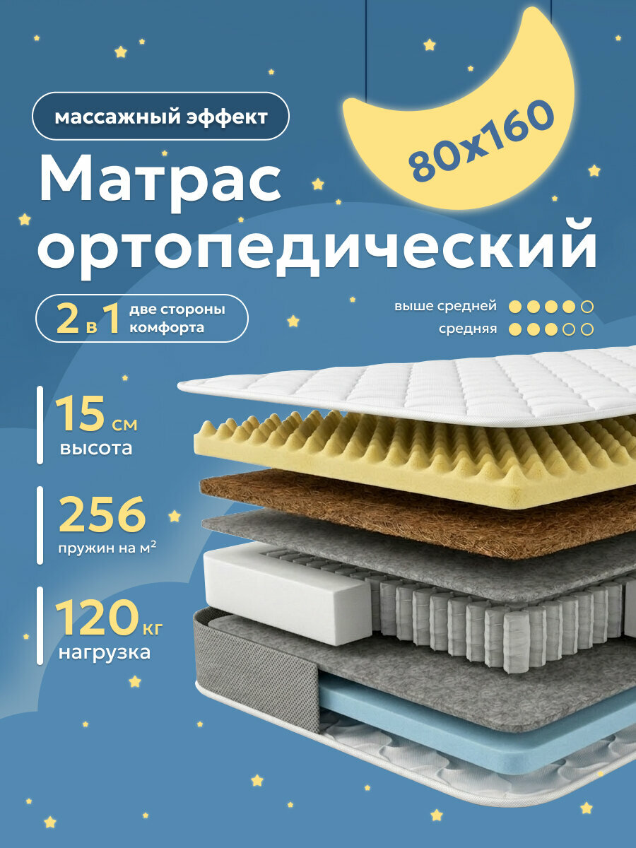 Матрас ортопедический 160х80 с массажным эффектом