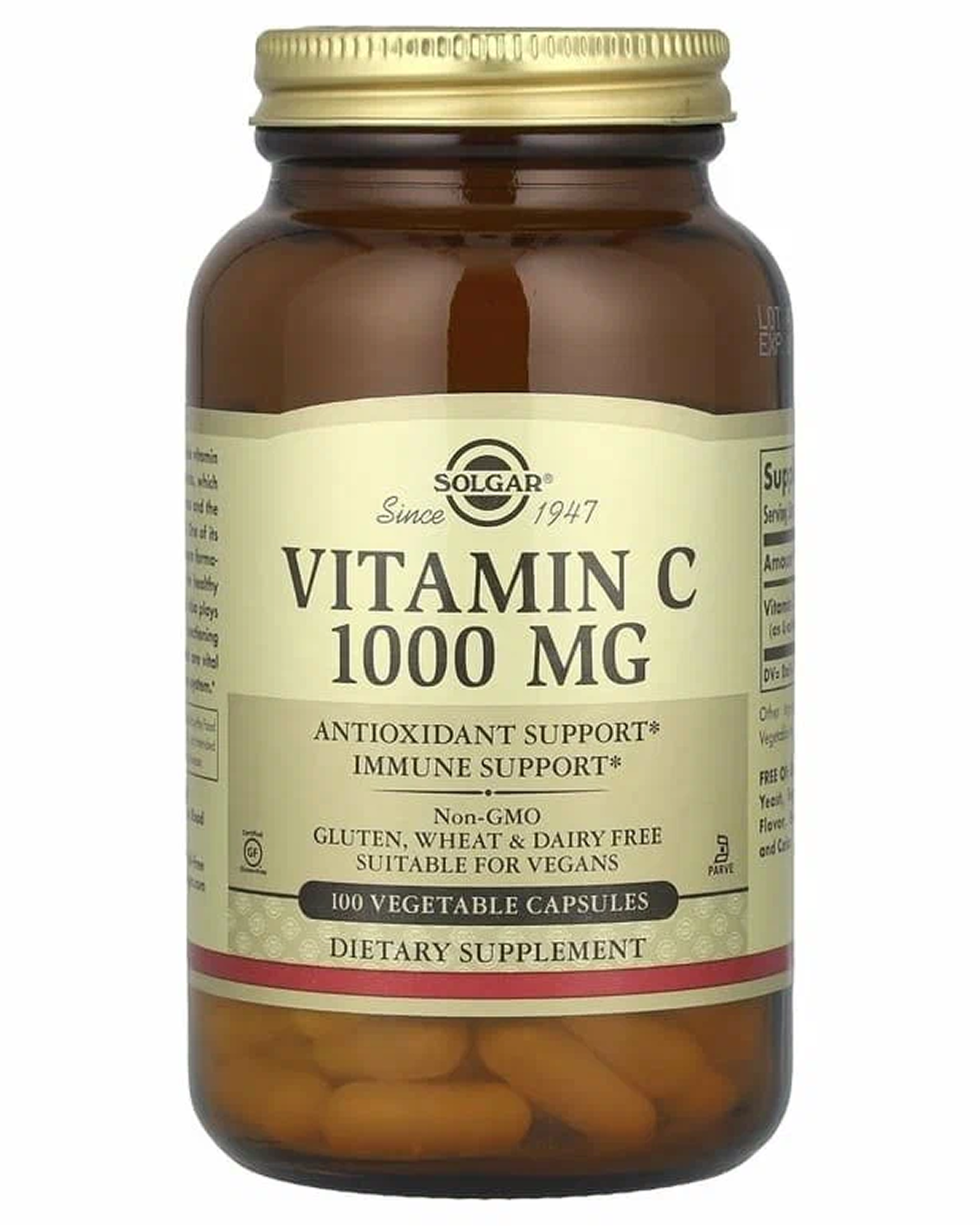 Solgar Vitamin C, Витамин С 1000 мг 100 вегетарианских капсул