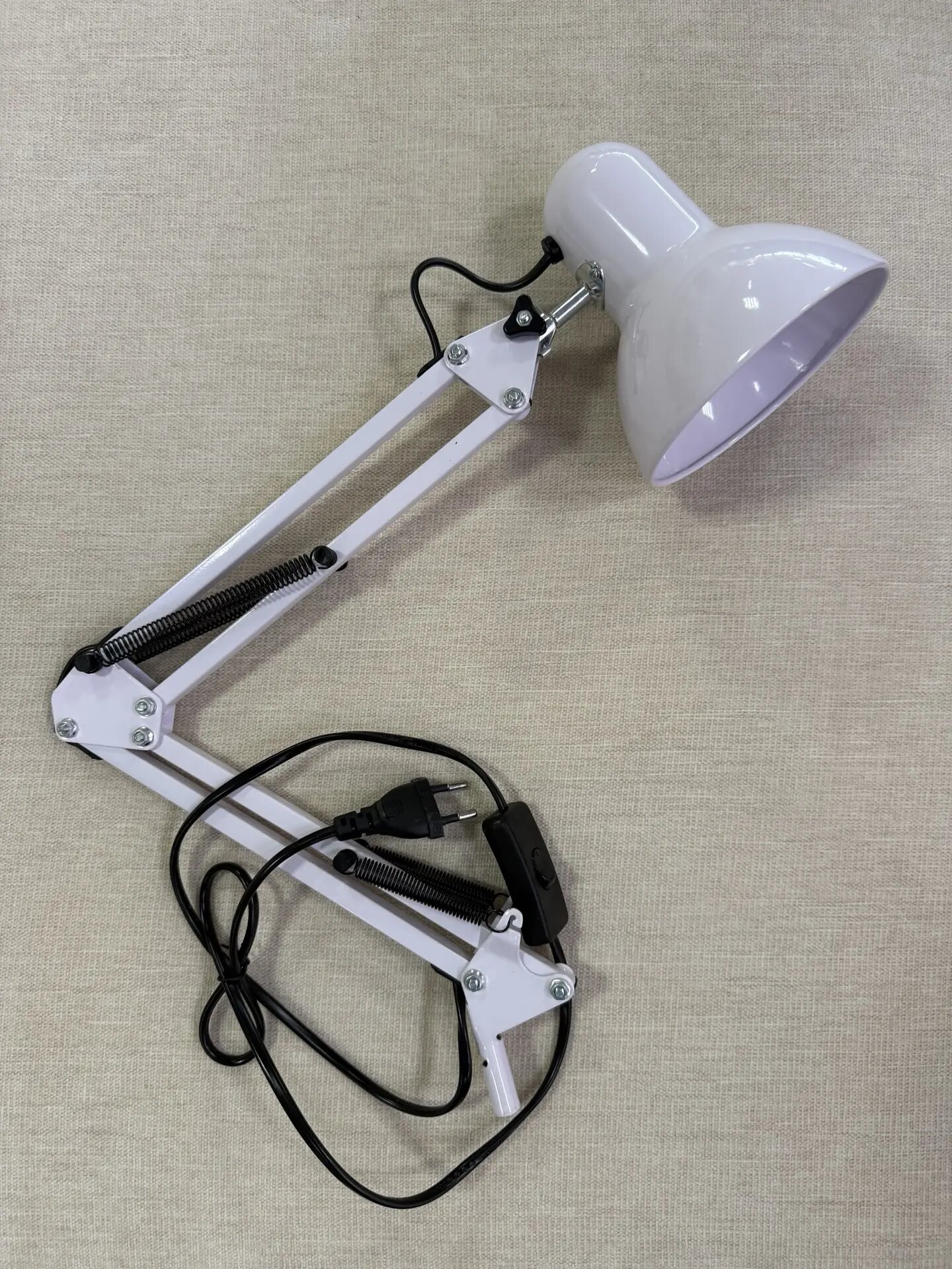 Светильник настольный на струбцине ULTRAFLASH UF-312P C01 230В, 60Вт, E27, белый
