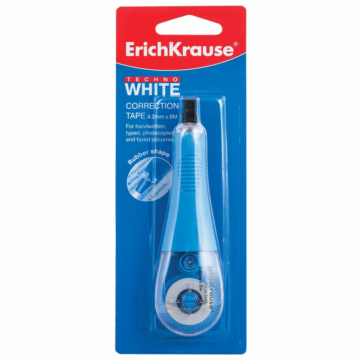 Корректирующая лента Erich Krause Techno White, 4,2мм х 8м, блистер (21887), 12шт.