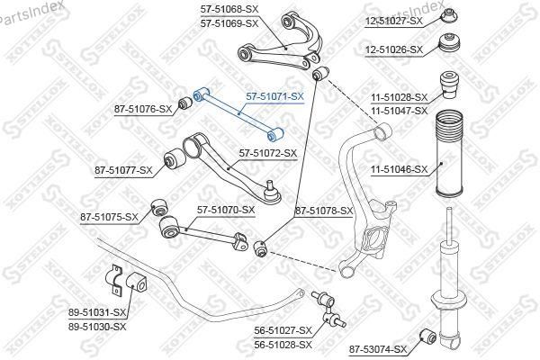 Рычаг задней подвески задний нижний Hyundai Sonata EF 98-04, STELLOX 5751071ASX