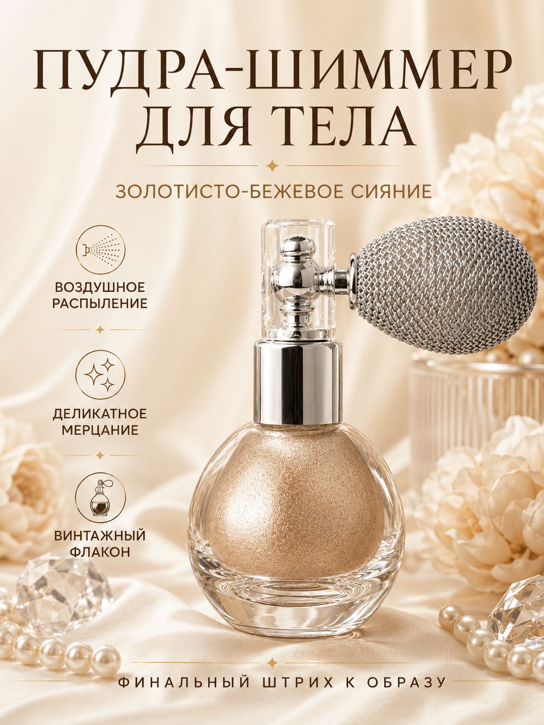 Хайлайтер шиммер сияющий для лица и тела и волос глиттер