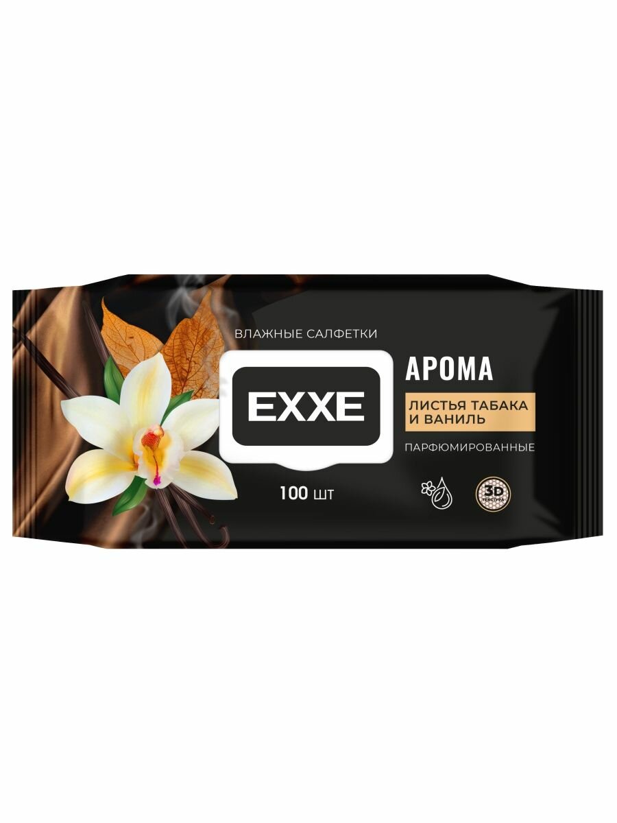 Exxe Влажные салфетки "Листья табака и ваниль" 100шт