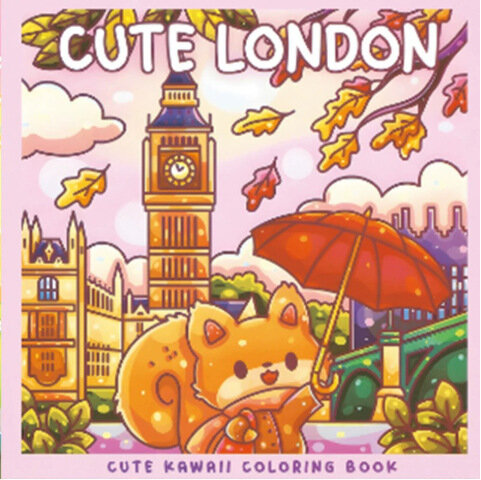 ZCute Лондон: Раскраска для детей с 50 страницами городских и модных рисунков