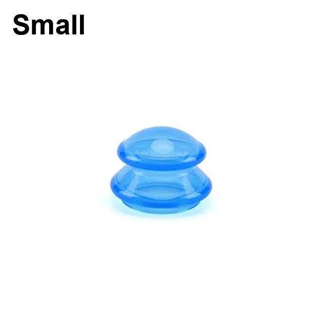 Профессиональный силиконовый массажный набор вакуумных банкок Transparent Blue S