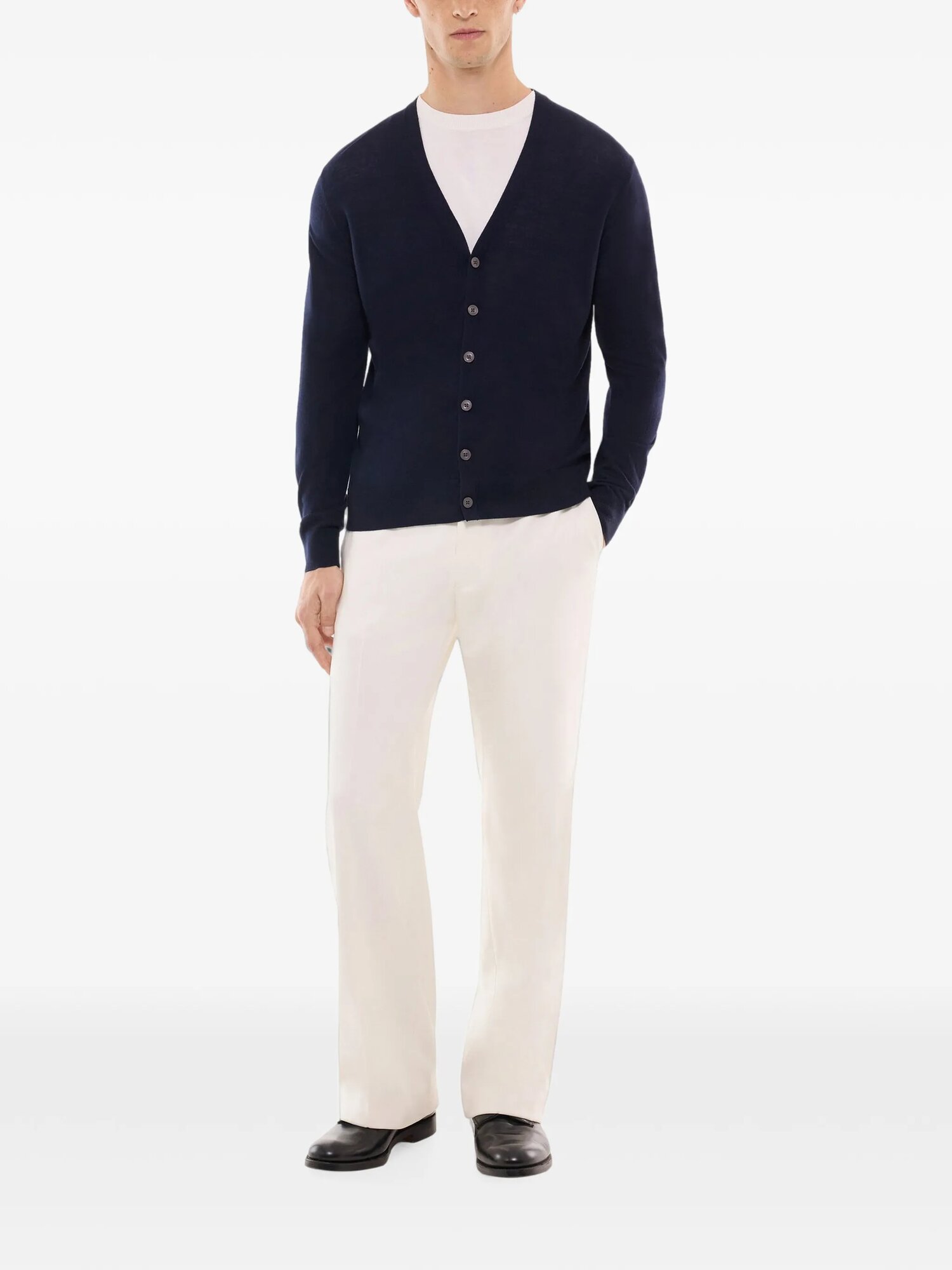 Кардиган Fursac V-neck buttoned cardigan, размер 50, синий — фото 1