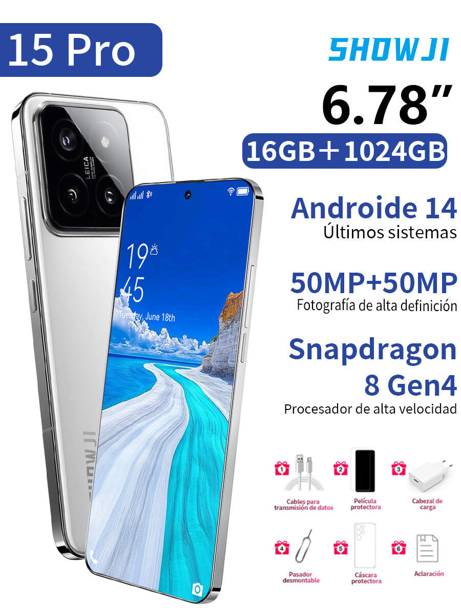 Смартфон "i15 Pro" 5G, игровой, аккумулятор 5500мАч, экран 6.78"