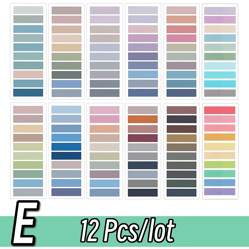 Прозрачные индексные стикеры 2400S E Set 12 Pcs