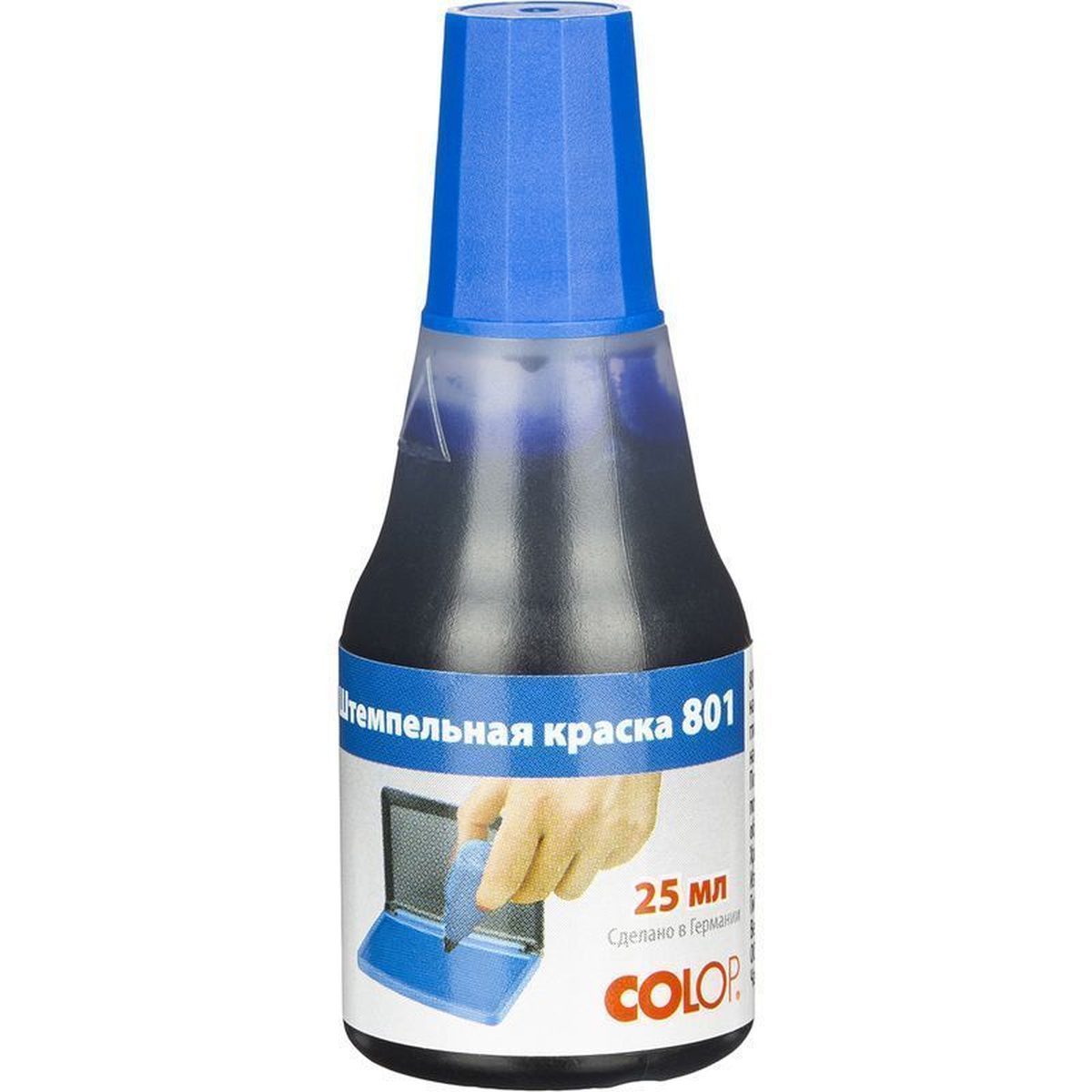 Краска штемпельная Colop 801, 25мл, водно-глицериновая основа, синяя, 50шт.