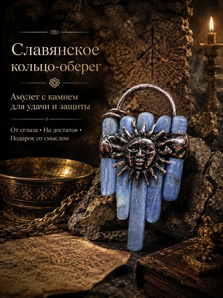 Кулон оберег с камнем, подвеска-амулет талисман унисекс