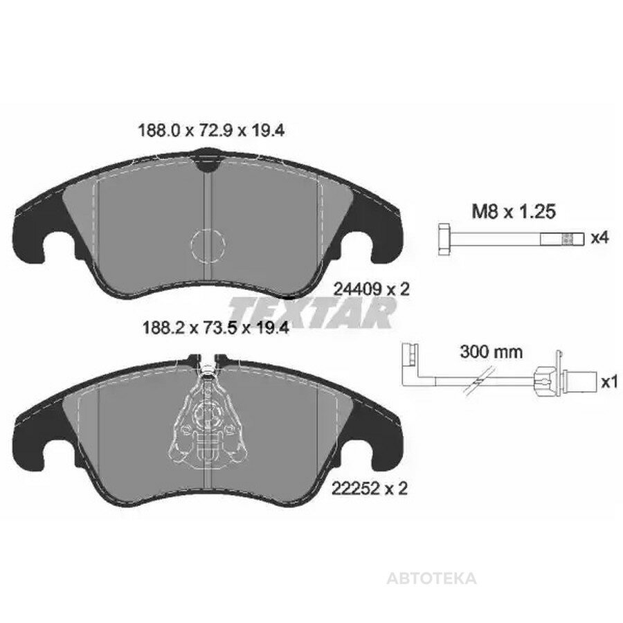 Колодки тормозные передние TEXTAR 2440903