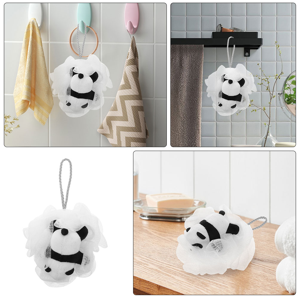 2pcs Детские Мочалки В Forme Pandas Для Купания Ребенка Подходит Для Лица И Тела Размер 11X11X8 См