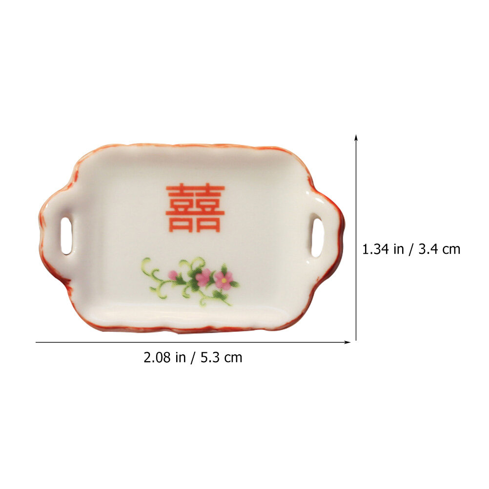 2 Штуки Миниатюрные Тарелки Набор Для Мини Дома Игровая Кухня 5.3X3.4Cm