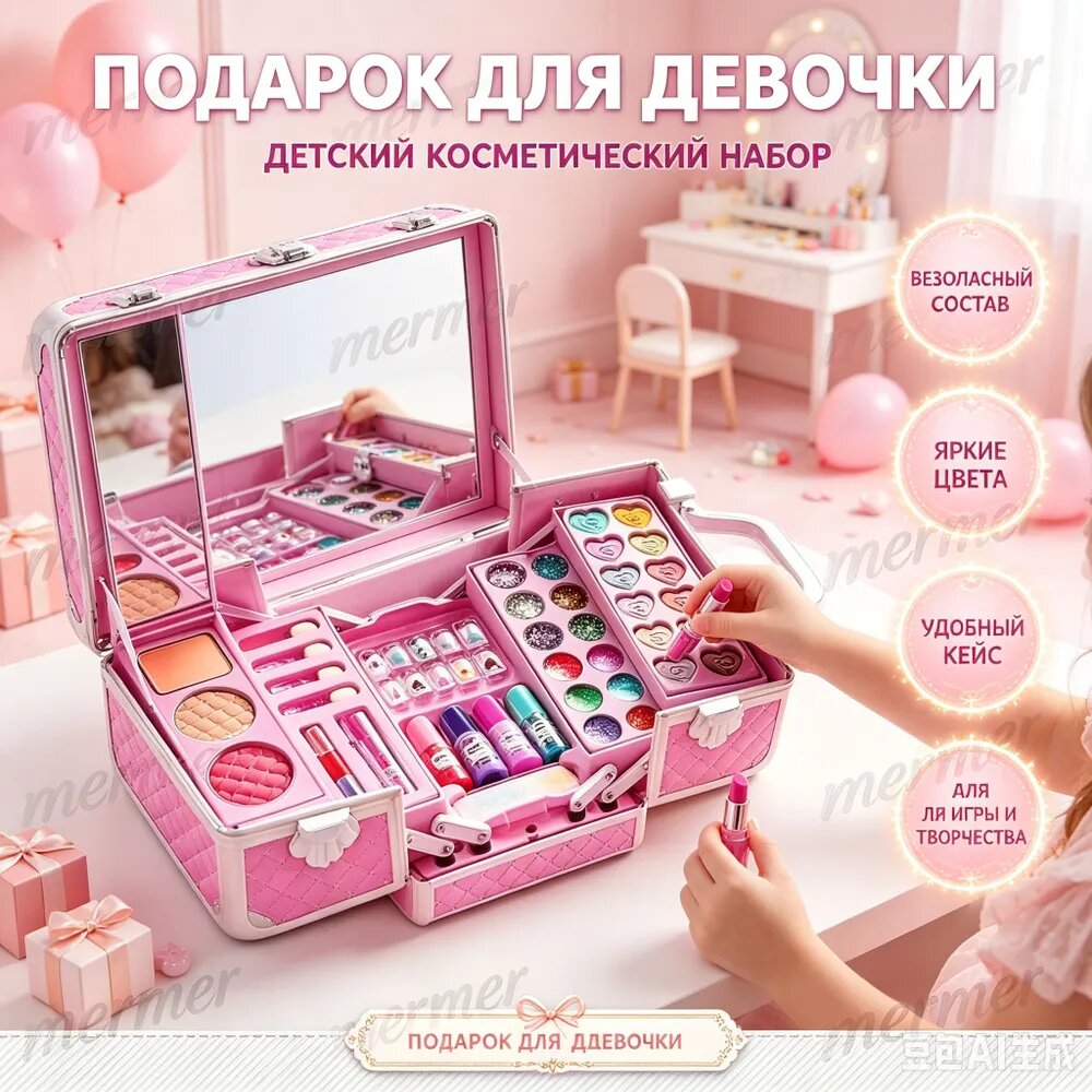 Детский набор косметики Beauty Style, розовый, в подарочной коробке