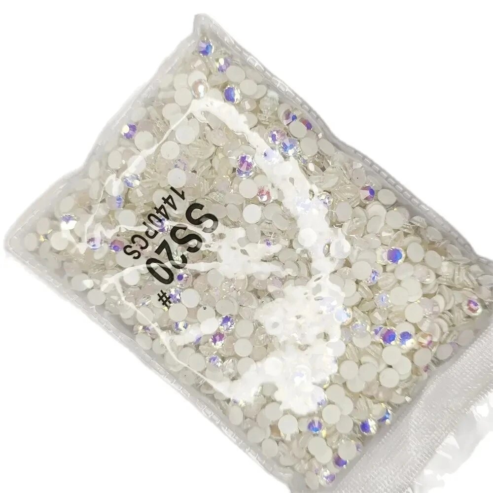 Стразы Nailsworld SS6-S30 стеклянные разноцветные для декорирования ss30-288pcs, white AB