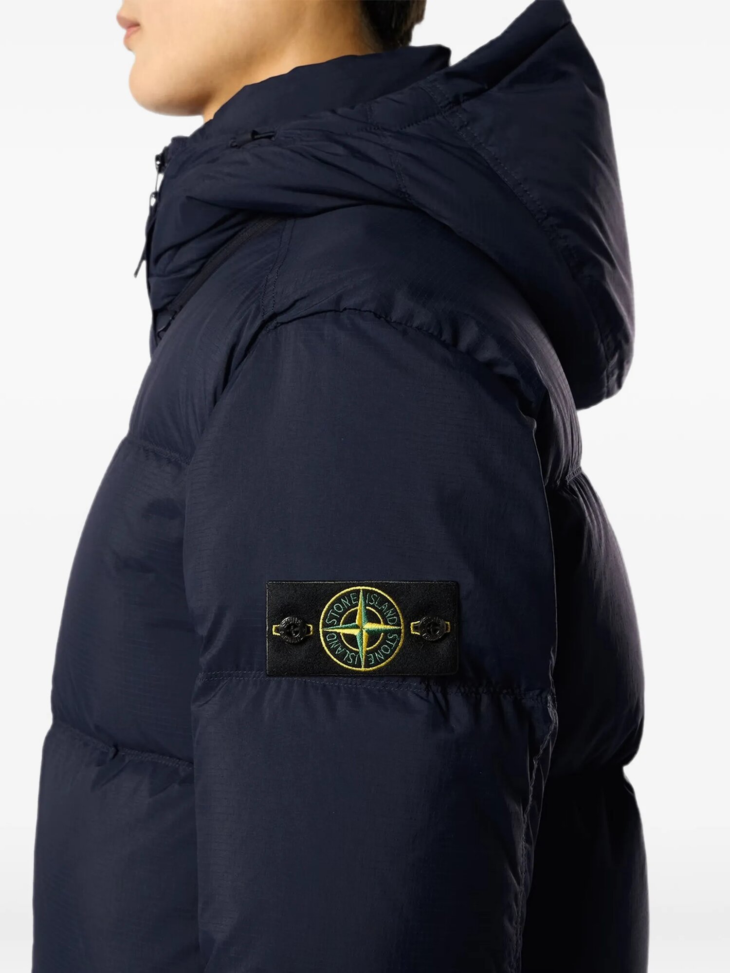Куртка Stone Island Logo-patch padded jacket, размер S, синий — фото 1