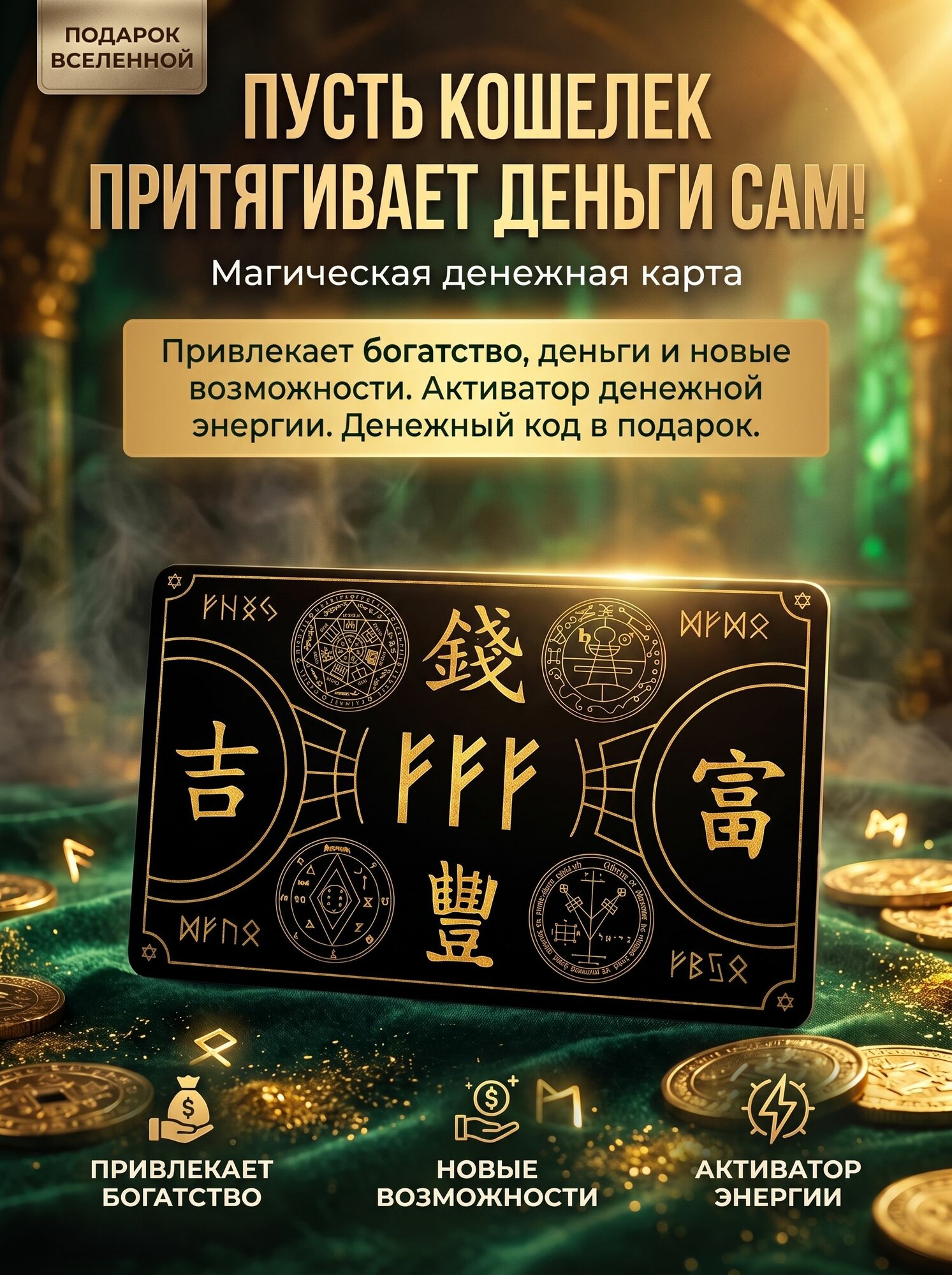 Руна денежная для привлечения денег Феху. Амулет Талисман Оберег