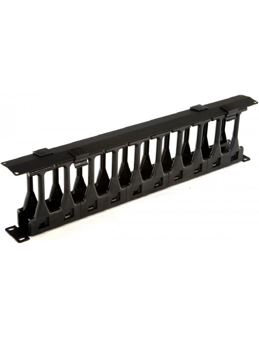 Кабельный организатор Hyperline CMF-1U-FPL106-MCOV-RAL9005 с крышкой, 19", 1U