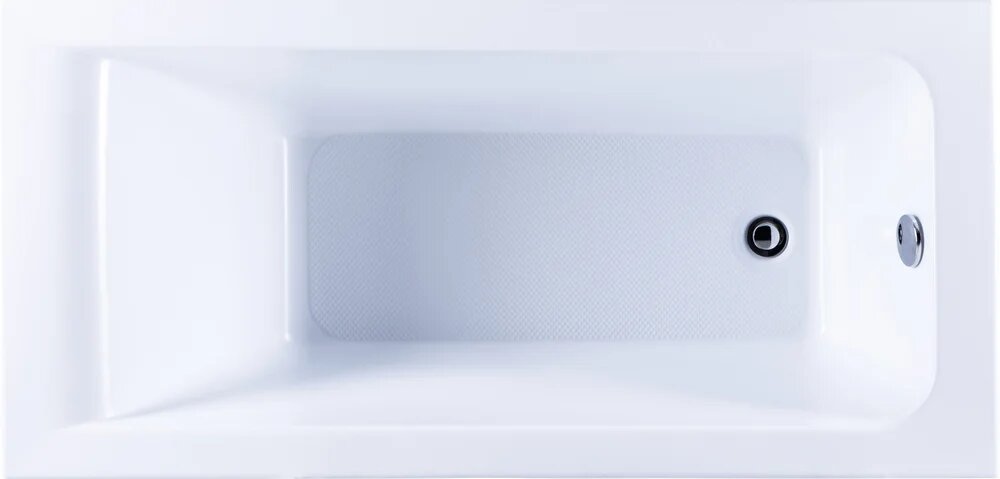 Акриловая ванна Aquanet Bright 239668 145x70, с каркасом, пристенная, белая, глянцевая, прямоугольная, антискользящее покрытие