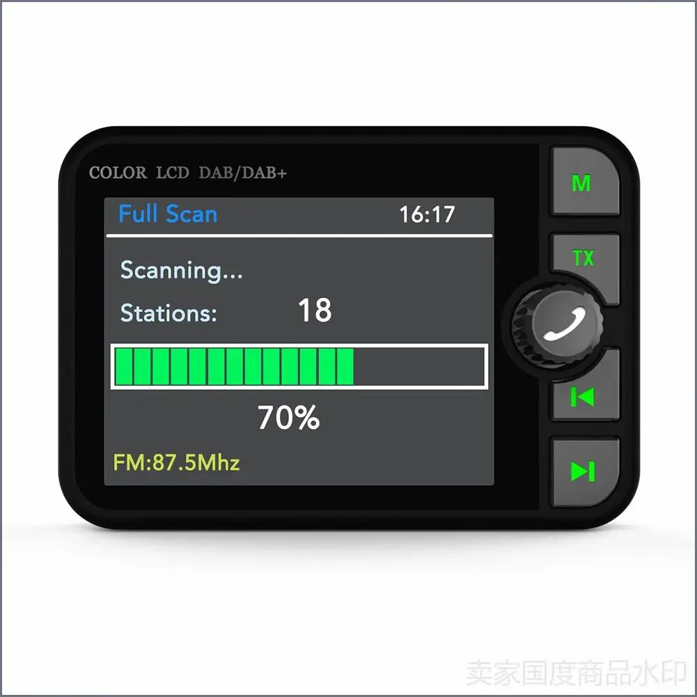 Цифровой радиоприёмник DAB/DAB+ с цветным дисплеем, Bluetooth 5.0 и MP3 с карты памяти