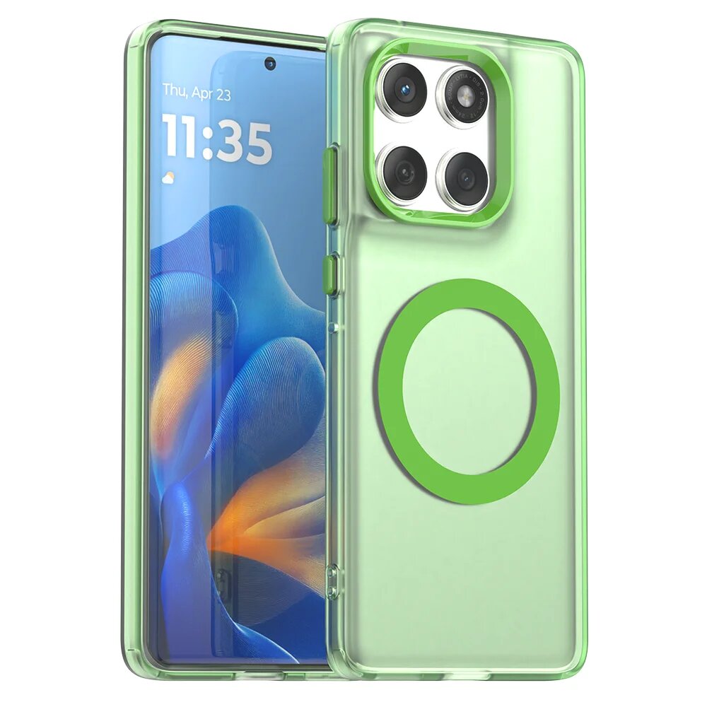 For Magsafe For Motorola Moto Edge 60 Fusion 5G wireless charger Magnetic Frosted PC TPU Case, Colorful Plastic Case