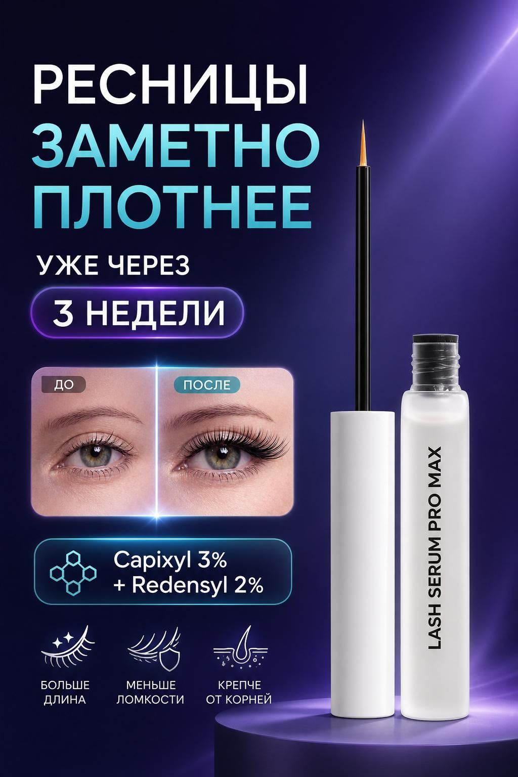 Премиум сыворотка для роста ресниц PRO MAX