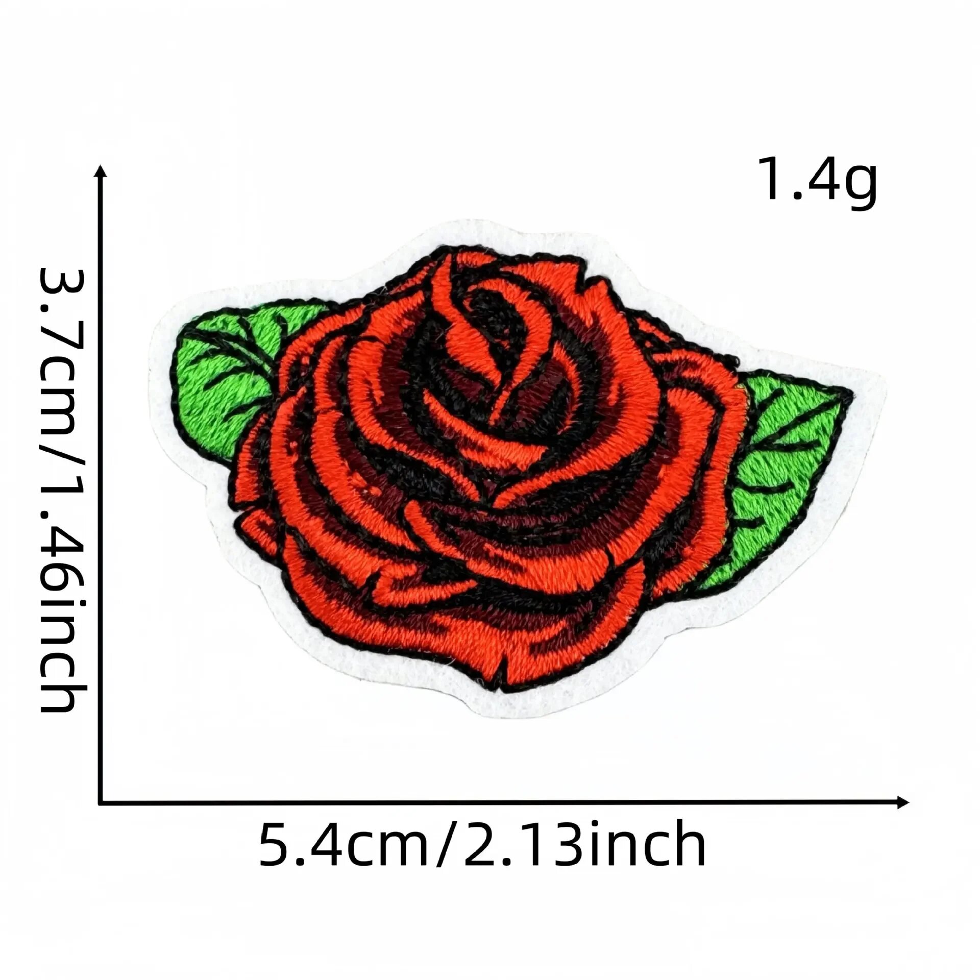 Вышитая нашивка Роза, 5.4x3.7 см, Цвет: 6