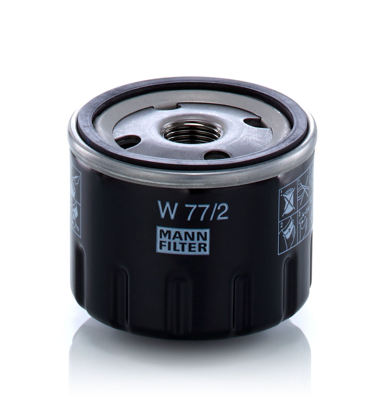 Фильтр масляный MANN-FILTER W 77/2 для Volvo CE L; Bomag BW-Serie; Farymann Diesel 10-Serie, 20-Serie, OEM 5712600, 2427003160, 3-90262