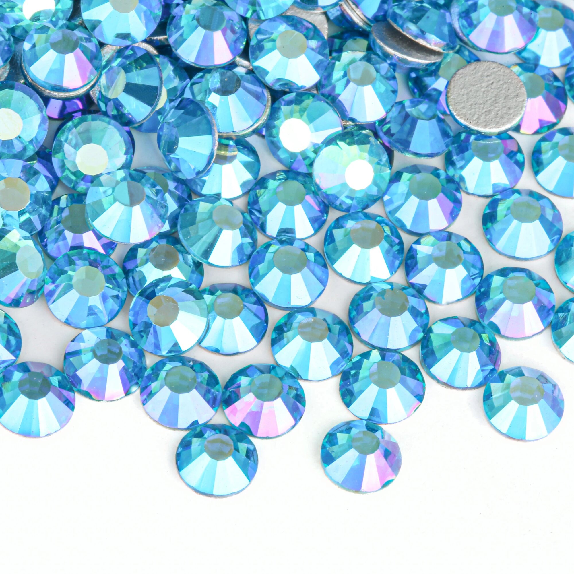 Стразы AB Color Crystal SS3-SS30 для дизайна ногтей SS12-1440pcs, Aquamarine AB