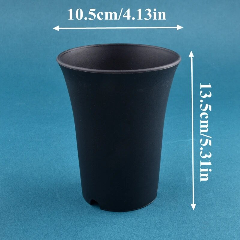 Черный цветочный горшок 10.5x13.5 см, 5 шт