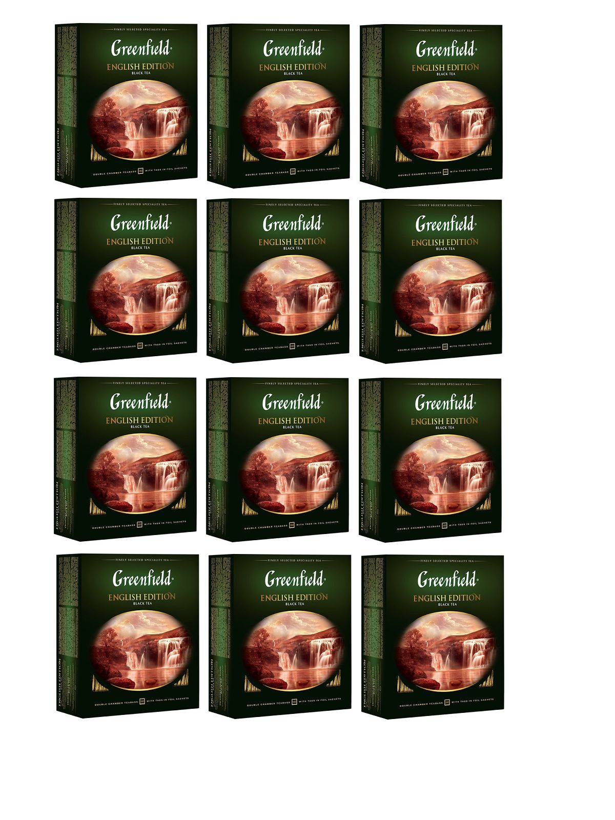 Greenfield Чай черный English Edition, 2 гр x 100 шт в уп, 12 уп