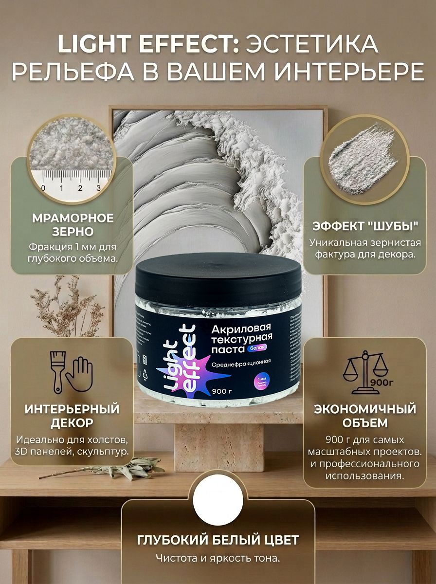 Декоративная паста эффект шуба 900г для моделизма, для холста, для декоративного творчества