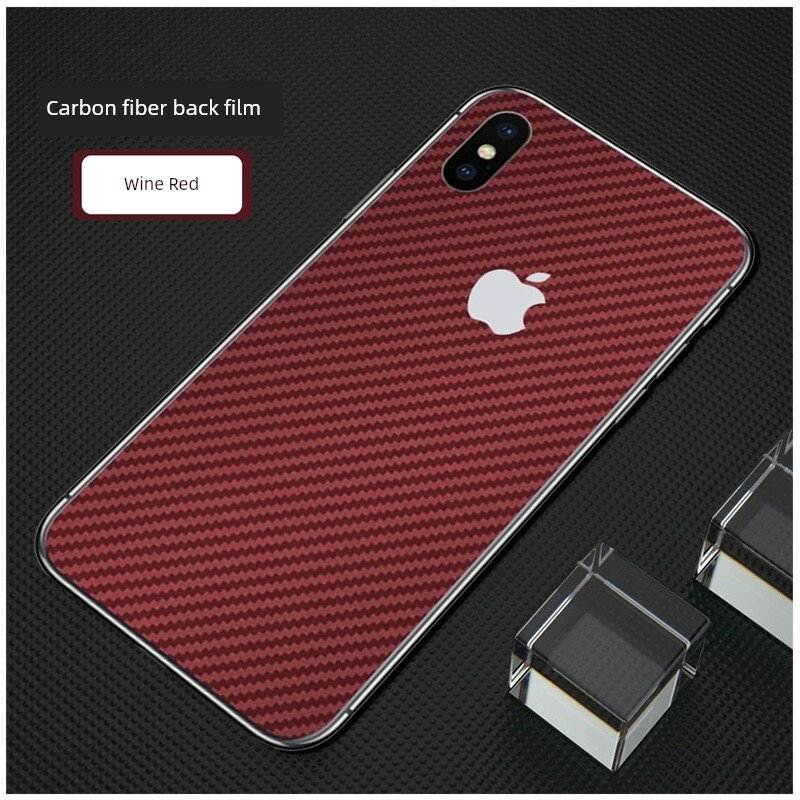 IPhone XS Max Карбоновая пленка с голографическим эффектом, Бордовый - Устойчивость к царапинам, Прозрачная, 1 шт