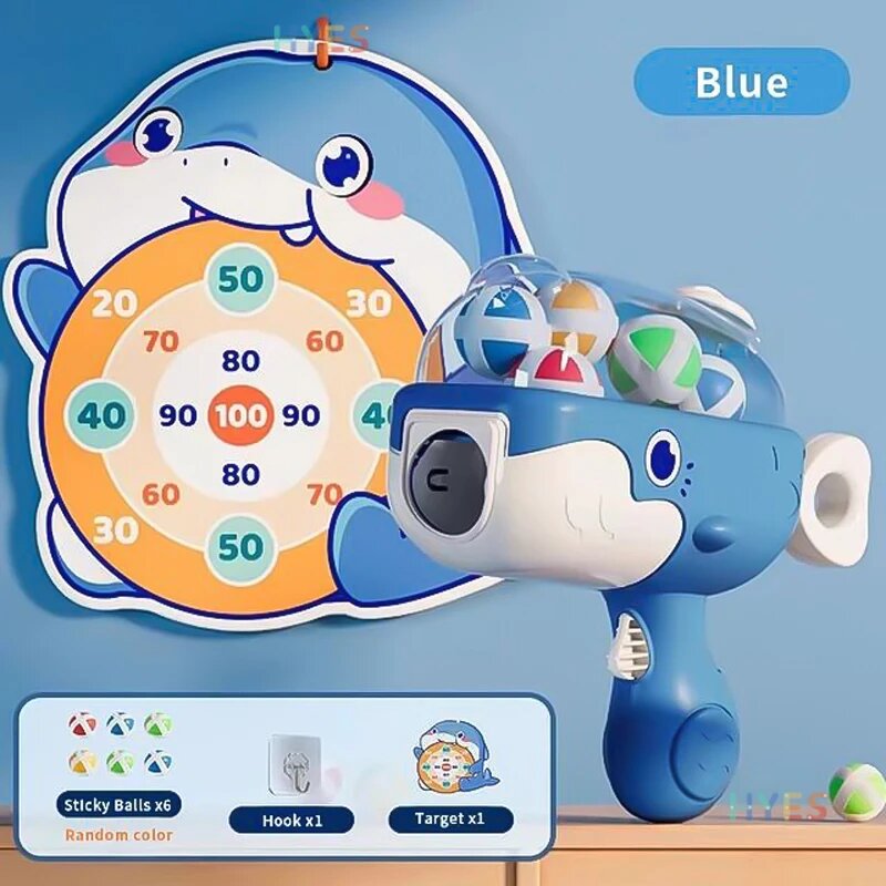 Набор для стрельбы Whale: пистолет, мишень, мягкие шарики Blue Set