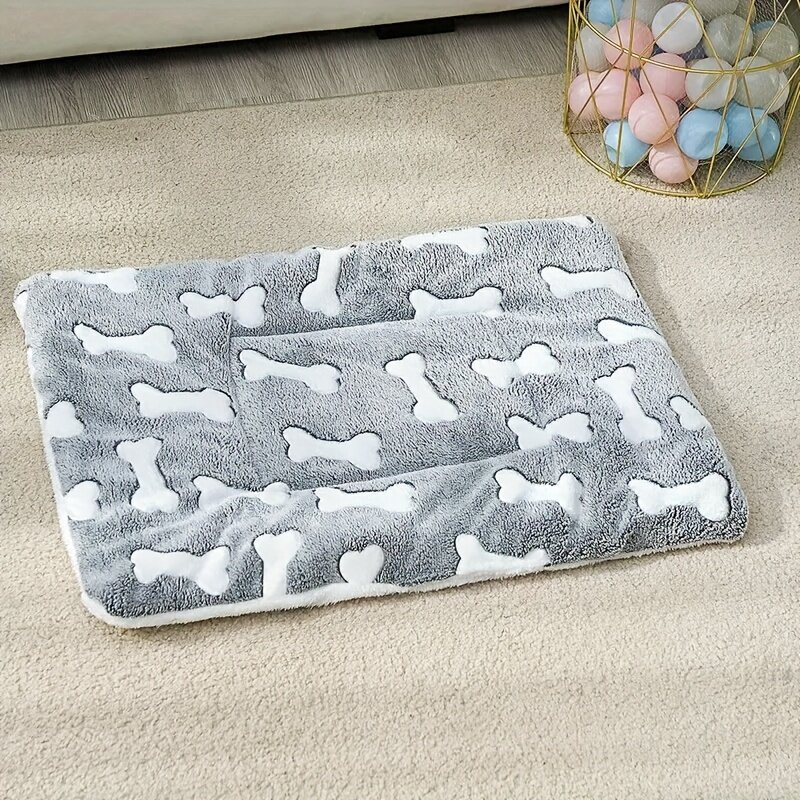 Коврик для сна кошек и собак в клетку, серый, XL 70х50 см