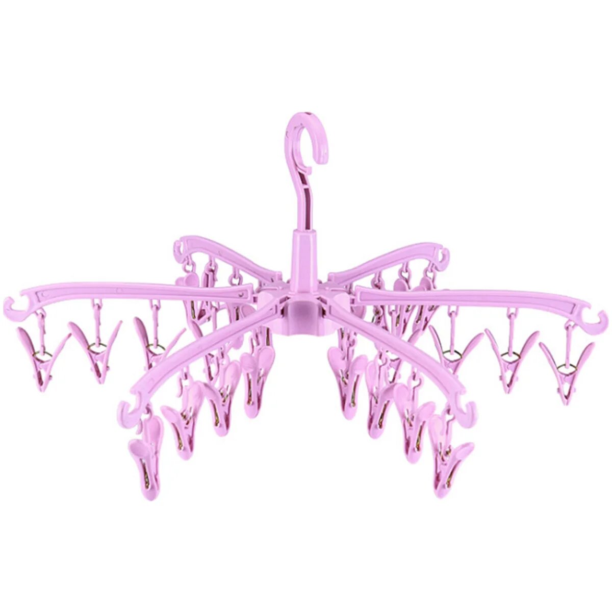 Складная сушилка для белья 24 крючка Розовый, Pink